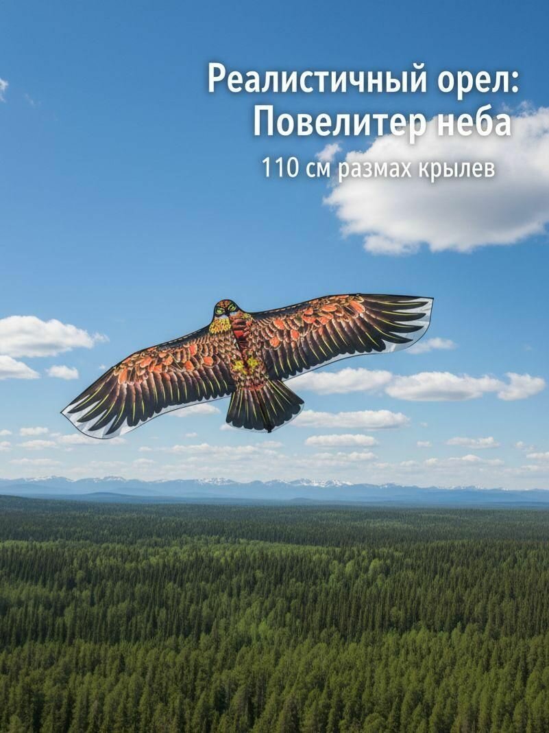 Воздушный змей в форме орла 110 см С 1*30м стропой для воздушного змея