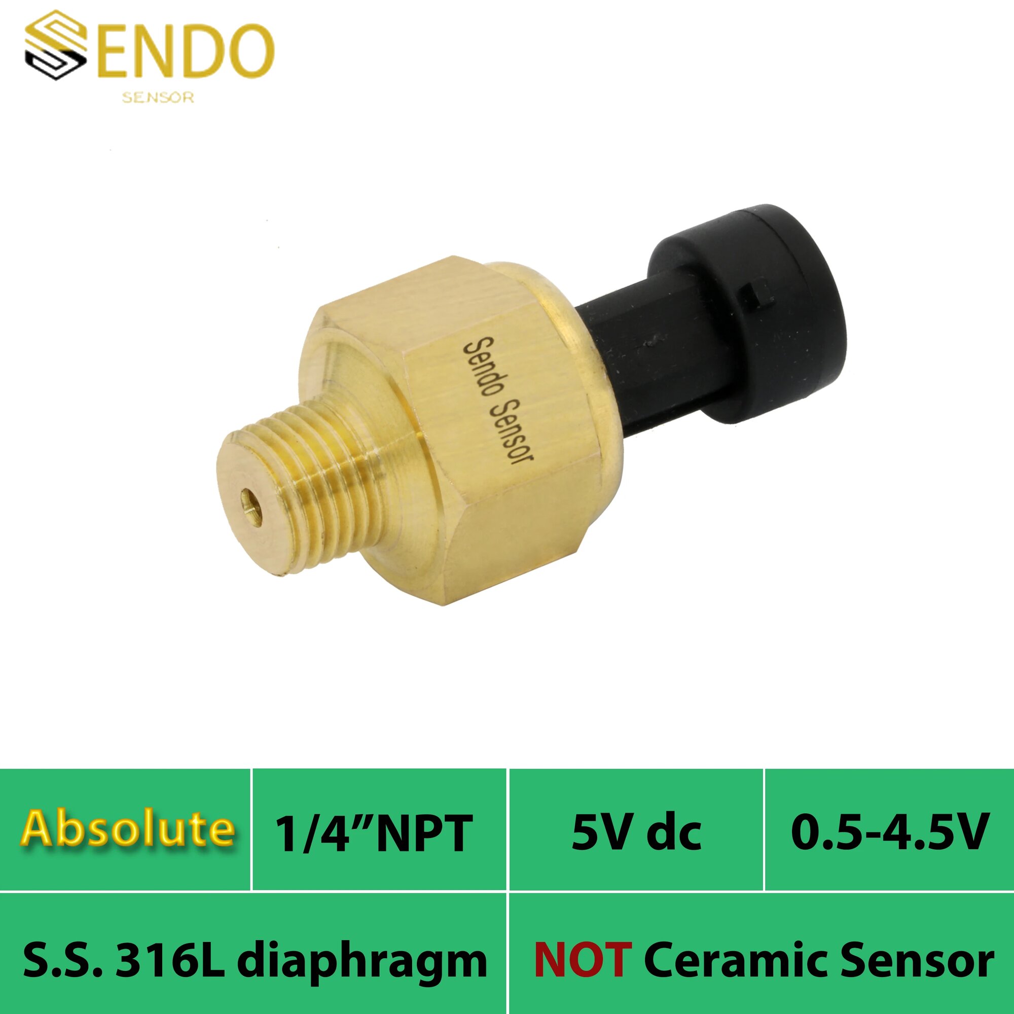 Датчик давления SENDO 1/4"NPT, 10bar abs, 0.5-4.5V
