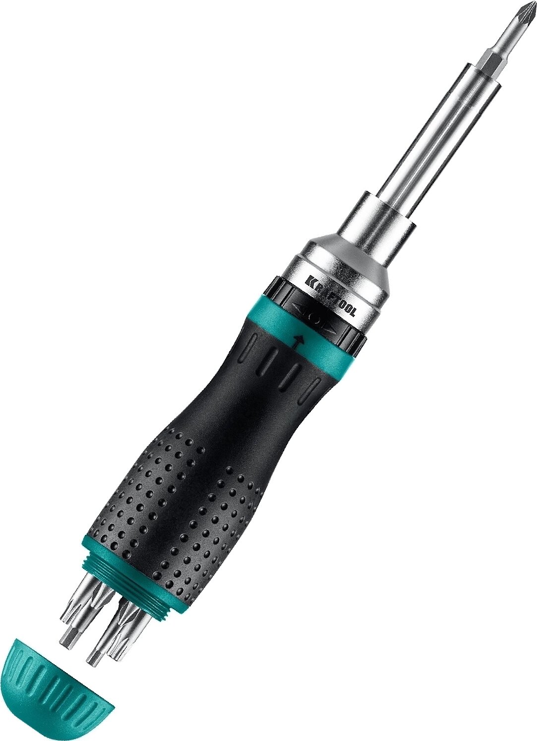 Реверсивная отвертка с битами KRAFTOOL 25862