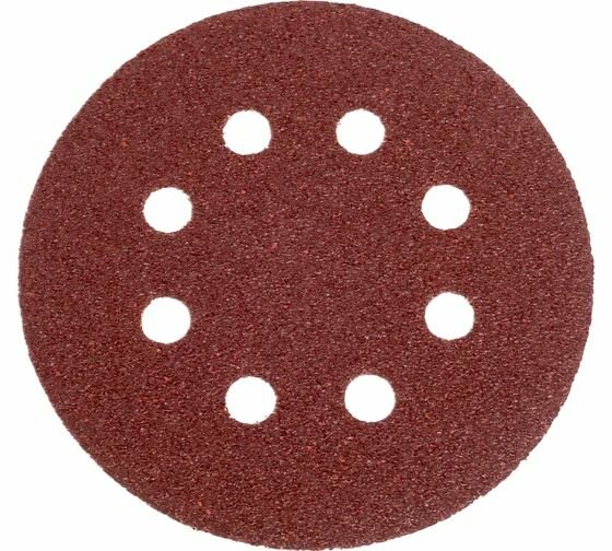 Шлифовальный круг Vitatools 125мм, P40, 8 отверстий, красный