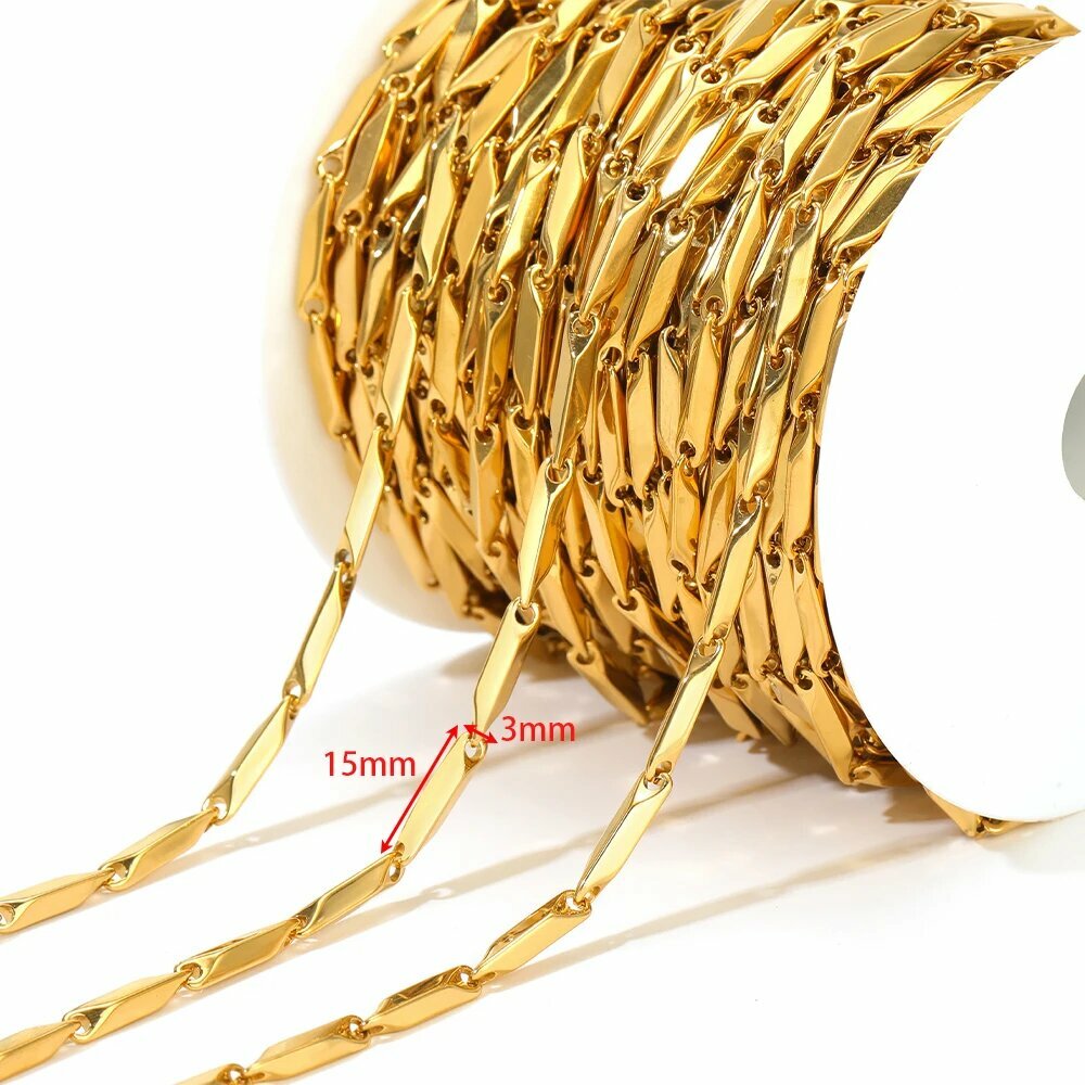 1 метр позолоченных цепочек из нержавеющей стали с бусинами-палочками для изготовления gold stick