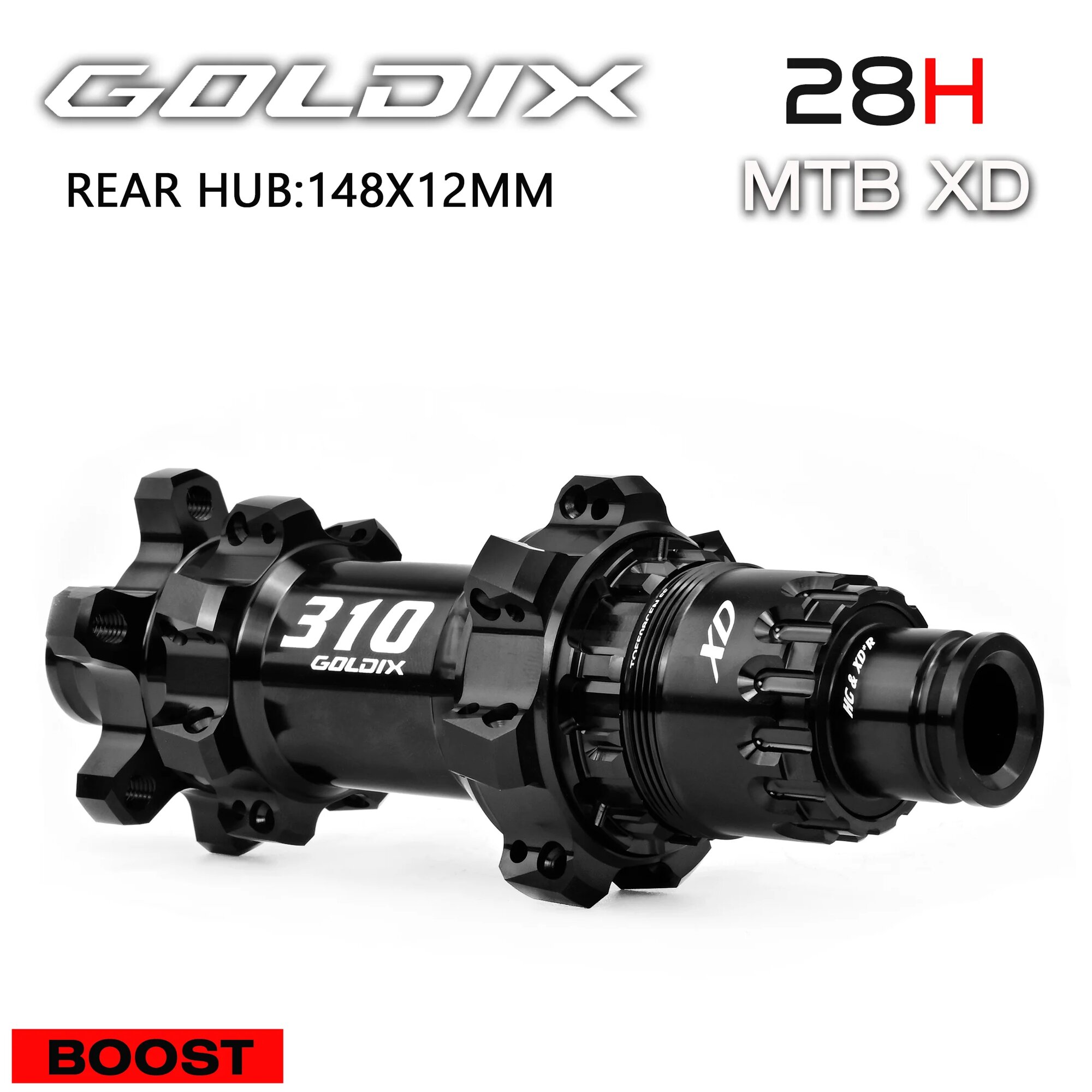 GOLDIX M310 MTB Втулка 28H для SHIMANO и SRAM XD Rear 148x12