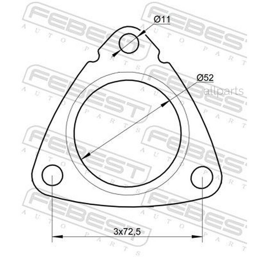 FEBEST 19492-003 Прокладка приёмной трубы BMW E36/E39 (пятислойная металлобумажная)