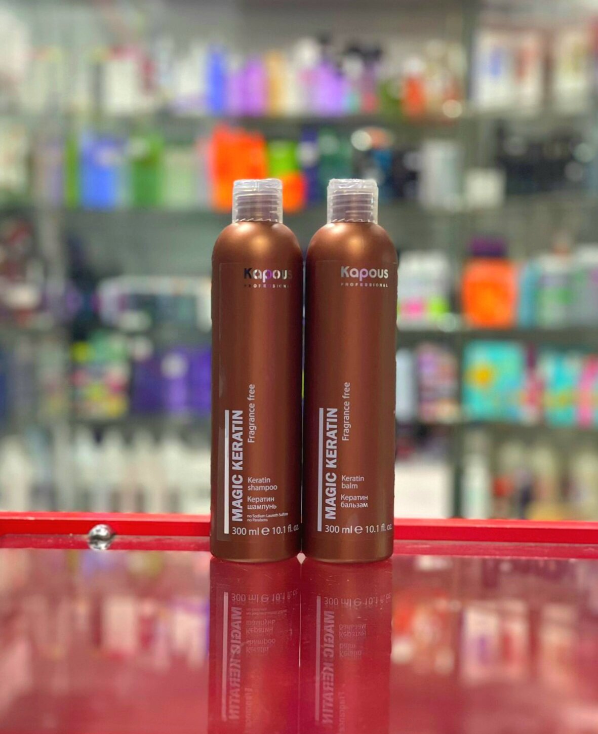 Набор шампунь с кератином без отдушек Magic Keratin 300мл, бальзам 300мл Kapous