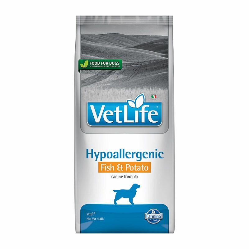 Сухой диетический корм Farmina Vet Life Hypoallergenic Fish&Potato для собак гипоаллергенный, рыба и картофель, 2 кг