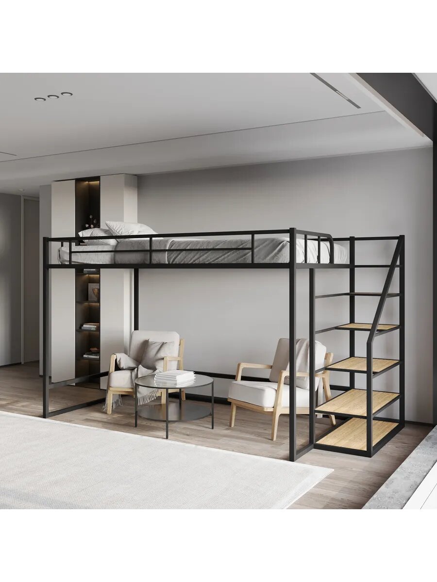 Кровать-чердак Лофт Костюковъ Хард для детей и взрослых 140х 200