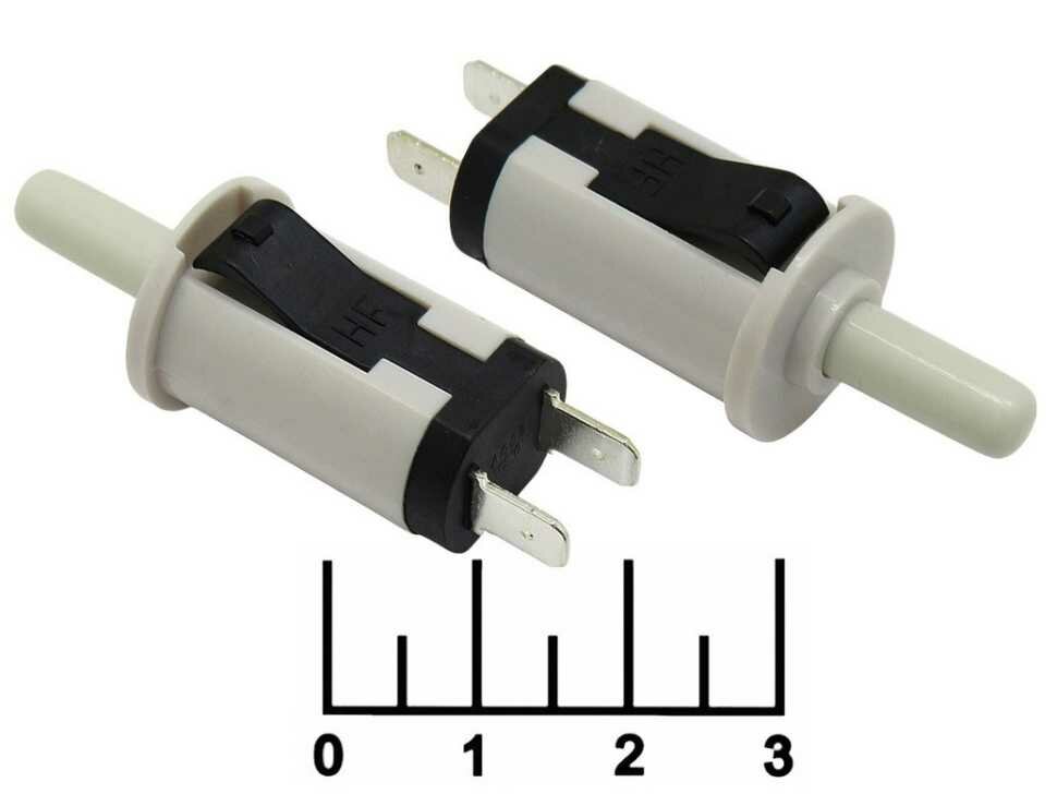 Кнопка для холодильника 2 контакта 250/6 на замыкание 15мм