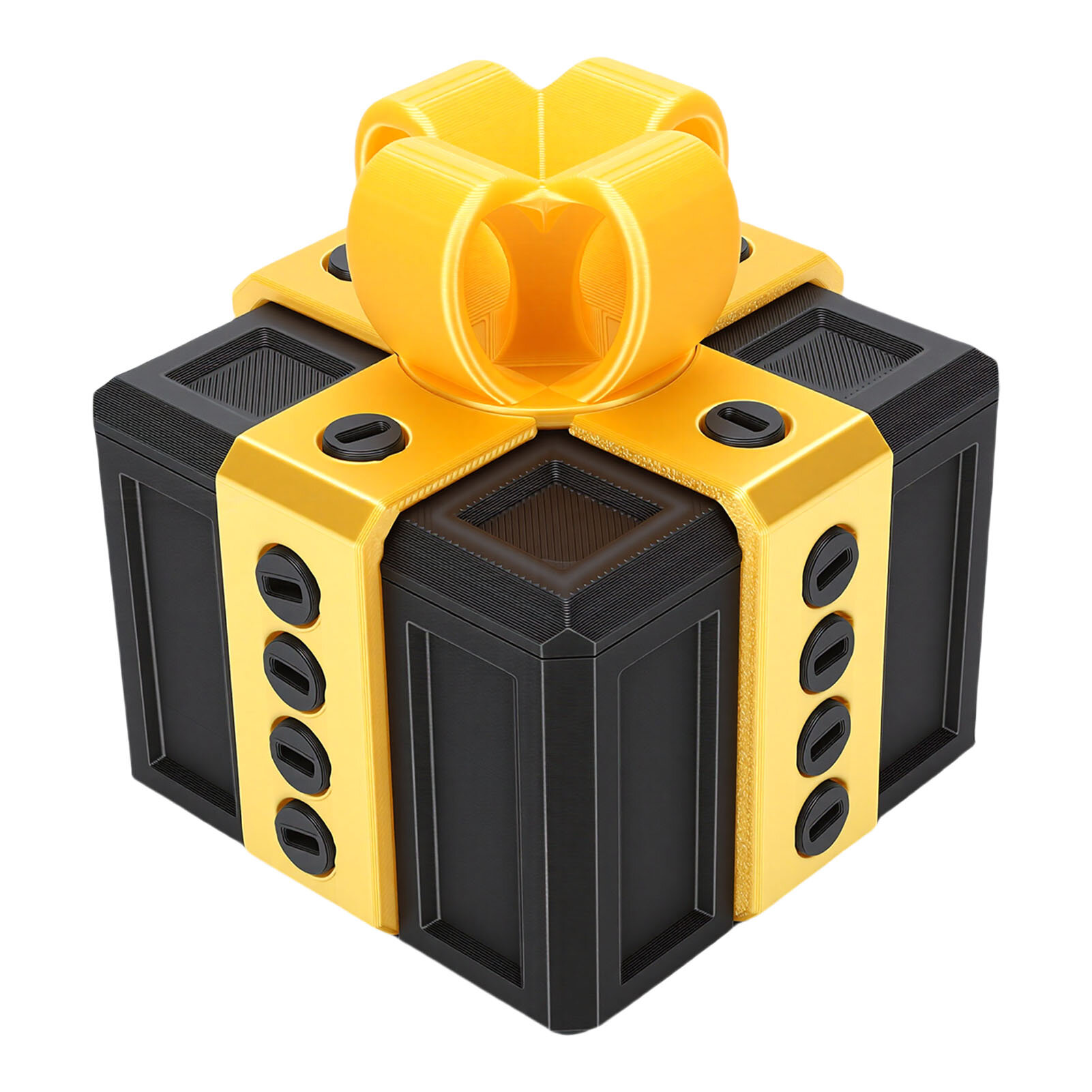 Раздражающая Подарочная Коробка 7x6,5x6,5 см С Интерактивной 3D Печатью, Шуруповерт-Розыгрыш, Подарок на День Рождения, Рождество, Весенний Фестиваль, Яркое Золото и Черный