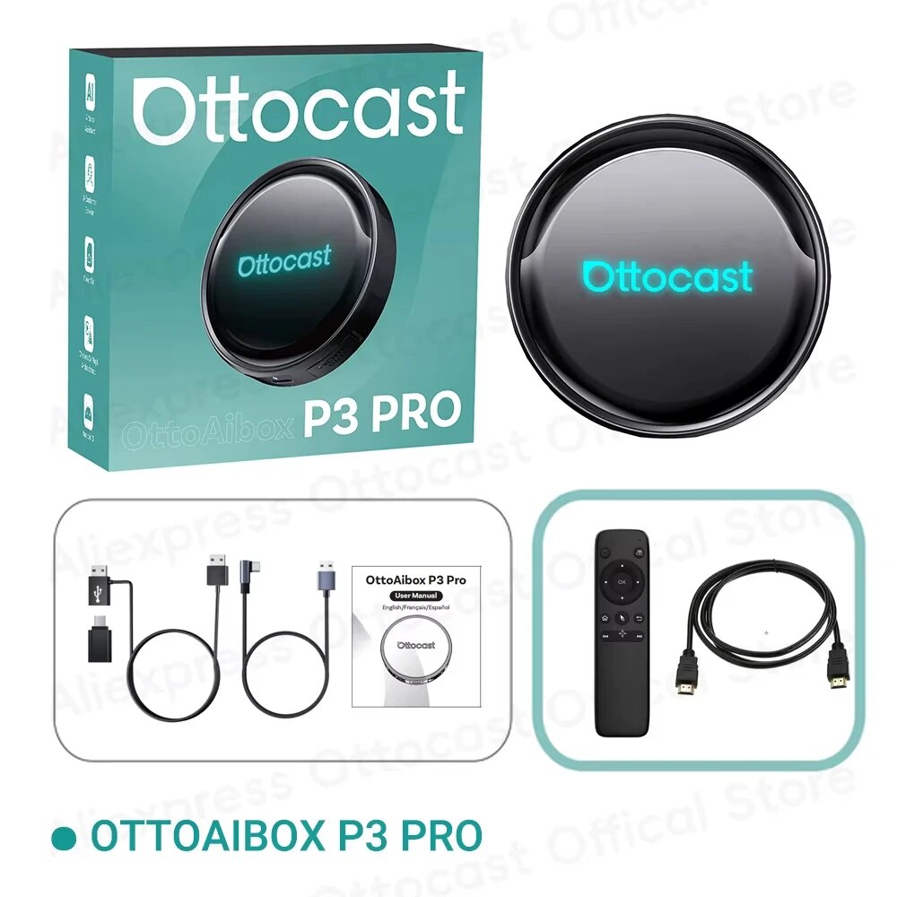OTTOCAST P3 PRO All in CarPlay Android Auto AI Box