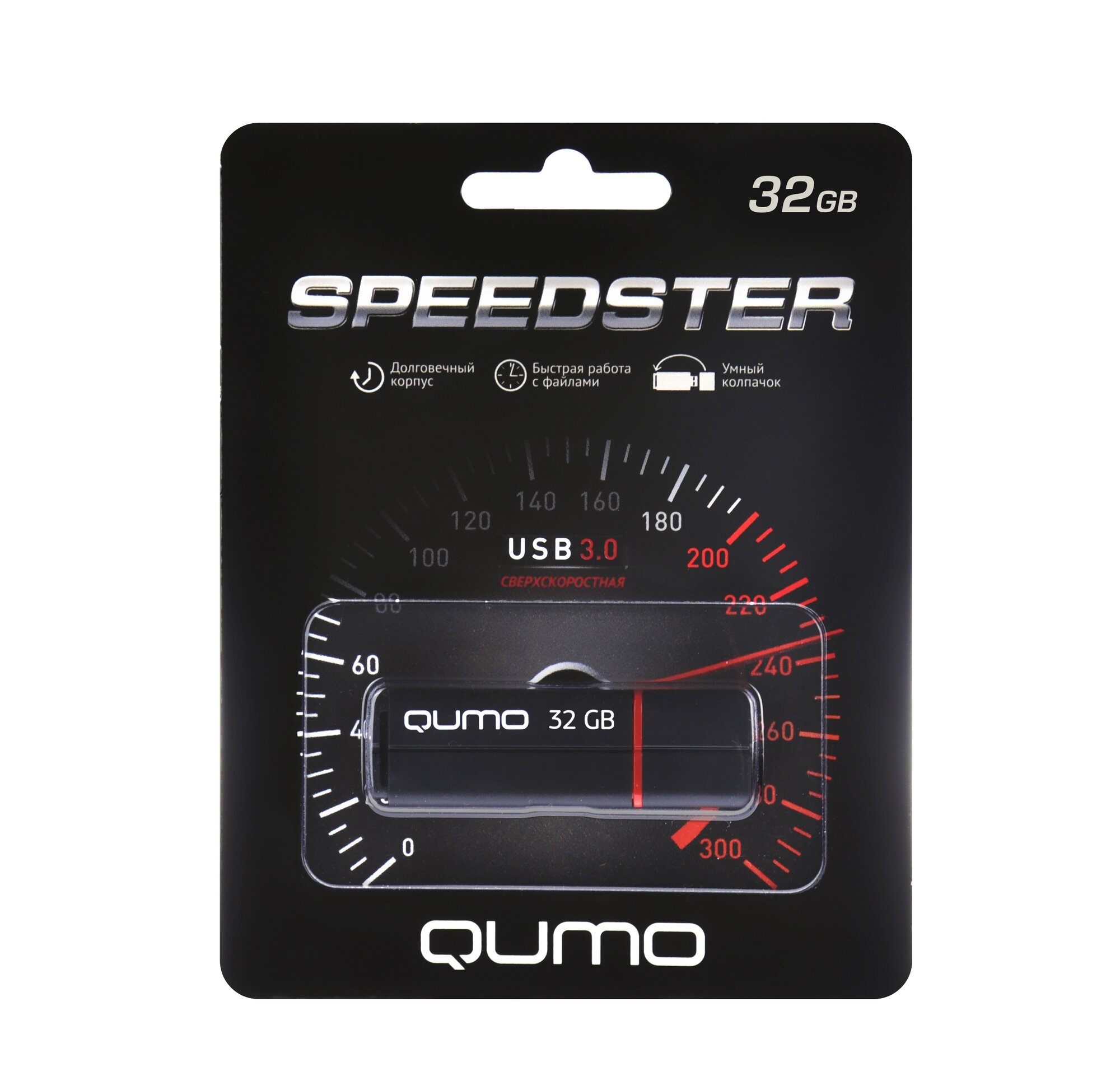 Флеш Диск USB 3.0 QUMO 32GB Speedster QM32GUD3-SP-black