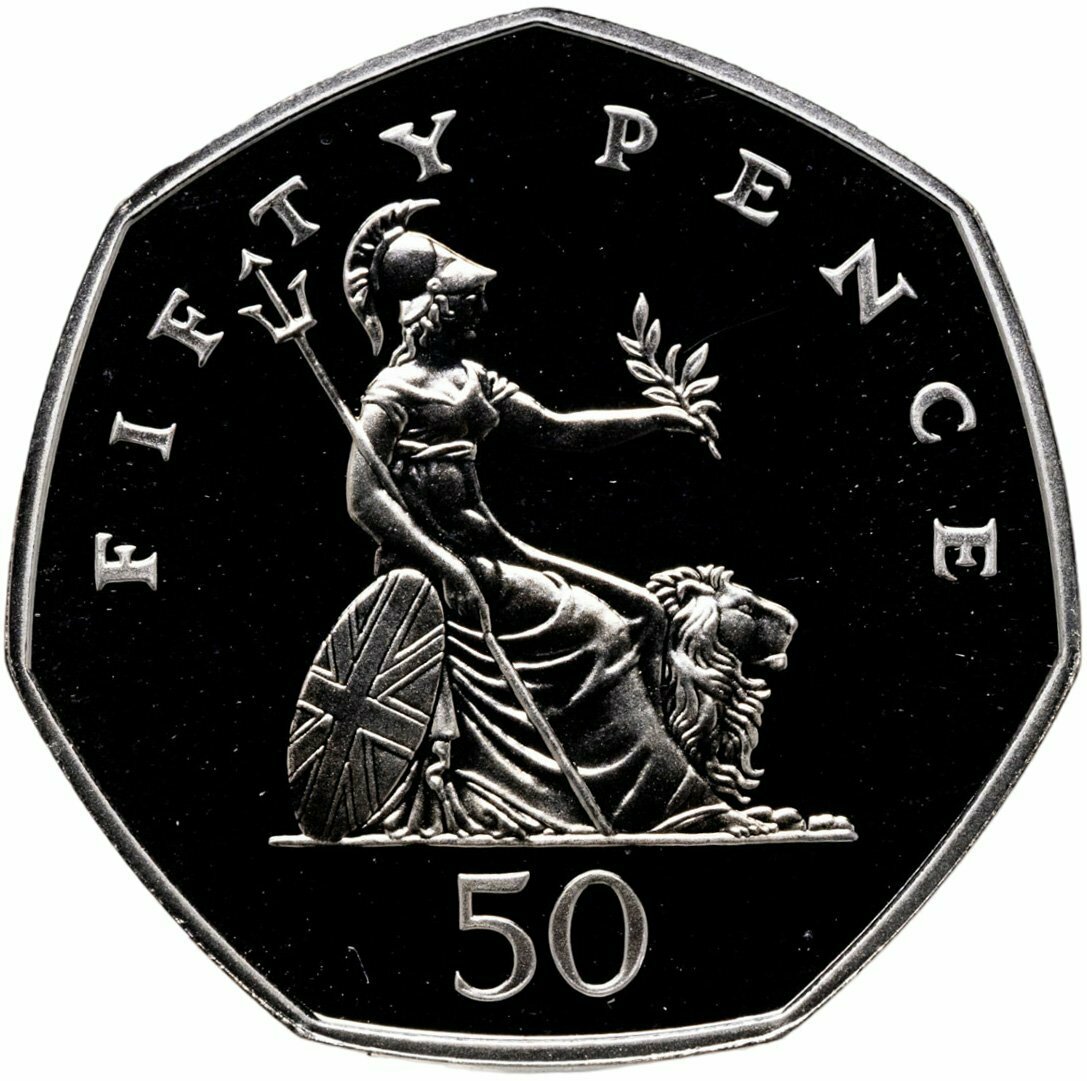 Великобритания 50 пенсов pence 2002, Мельхиор медь-никель, в сохранности Proof