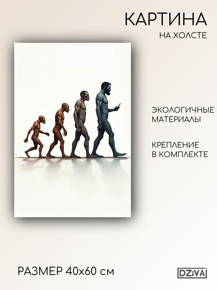 Картина на холсте "Эволюция человека" 40х60 см