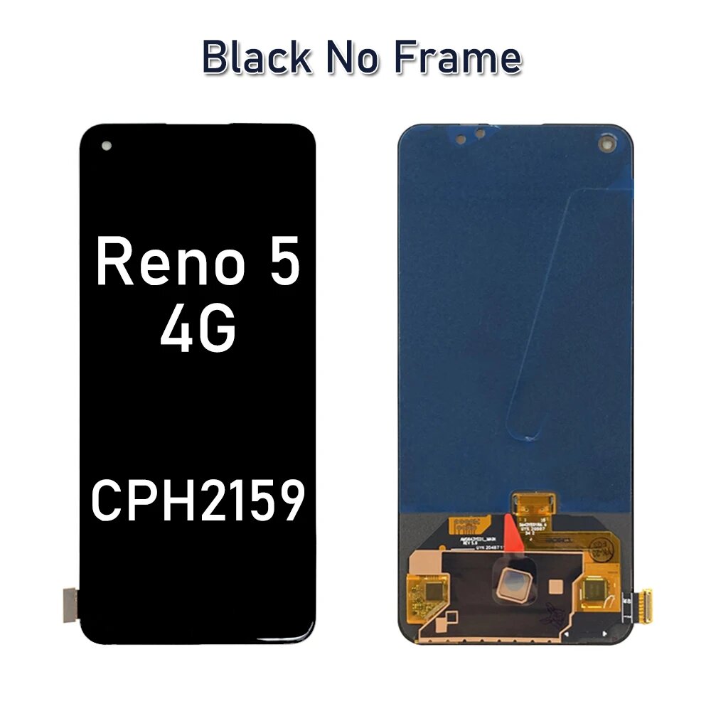 OLED ЖК-дисплей для Oppo Reno5 4G CPH2159, ЖК-дисплей, дигитайзер сенсорного экрана в сборе для Oppo Reno 5 5G PEGM00 PEGT00 CPH2145, ЖК-дисплей