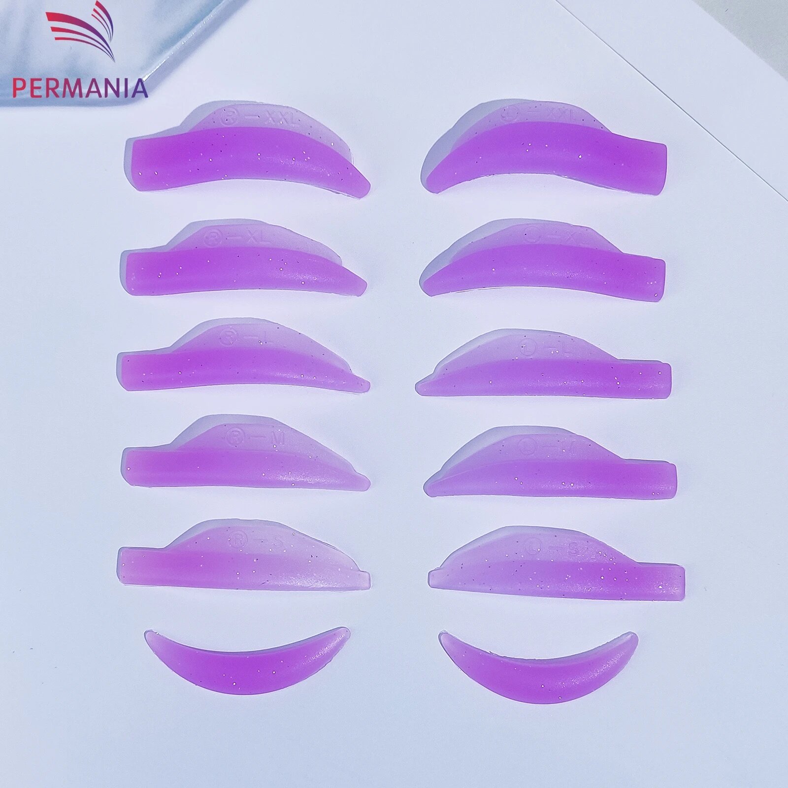 PERMANIA Силиконовые накладки для завивки ресниц, Purple, 12 шт.