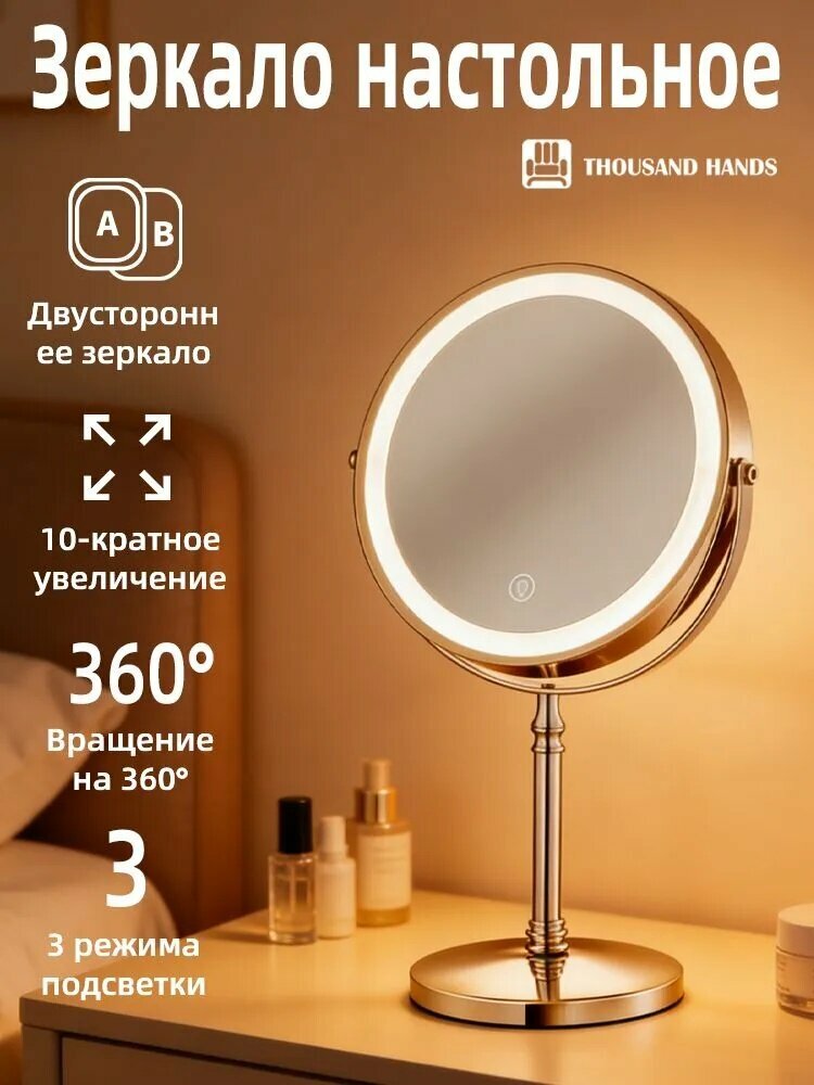 Thousand Hands Зеркало гримерное, 14 см х 38 см, 1 шт