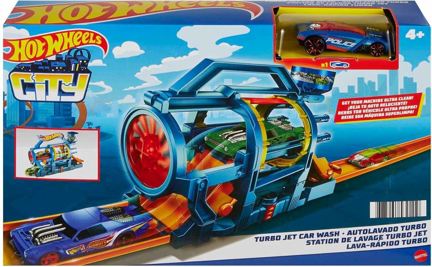 Игровой набор Трек Hot Wheels Turbo Jet Car Wash FJN34_FJN35, от 3х лет