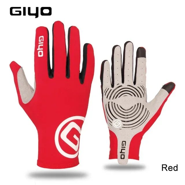 Велоперчатки Giyo Red, размер S, Full Fingers