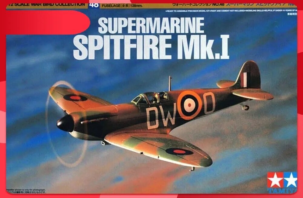 Tamiya 60748 1/72 WWII RAF Supermarine Spitfire Mk.I сборная модель самолета, ABS пластик, для взрослых