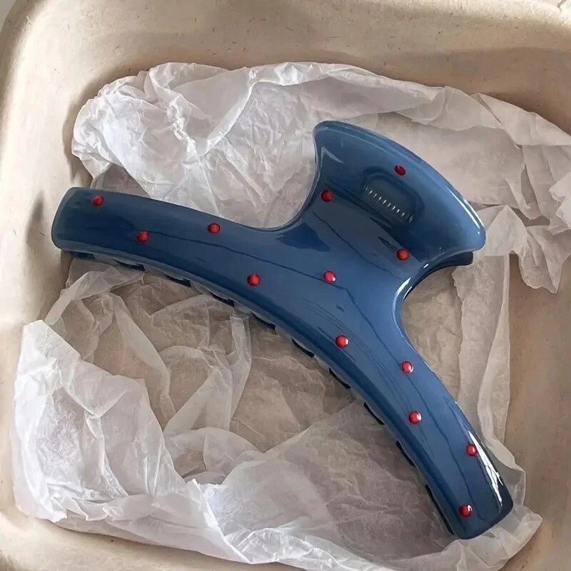 Винтажный Корейский Зажим Для Волос, Женский Аксессуар, Синий Горошек, Красный Галстук-бабочка, Роскошный Зажим В Виде Акулы