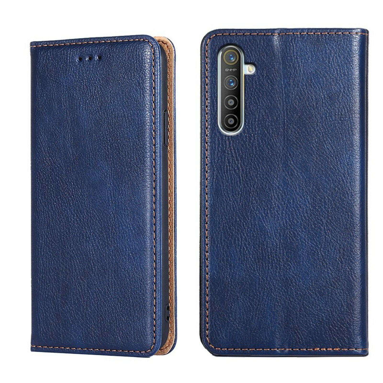 Чехол-книжка MyPads для Realme XT синий из искусственной кожи