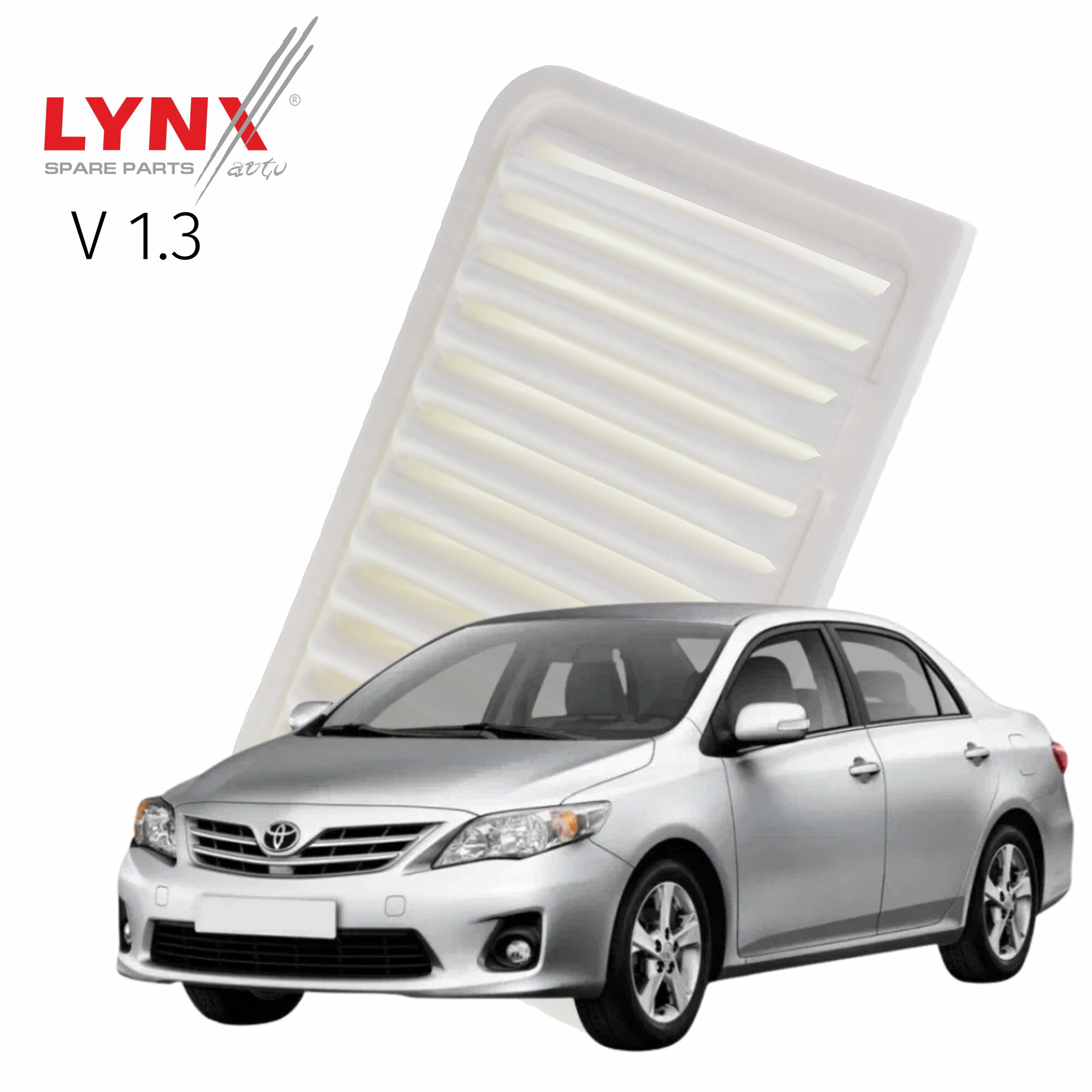 Фильтр воздушный Toyota Corolla (10) / Тойота Королла 2006 2007 2008 2009 2010 2011 2012 2013 V1.3 1NR-FE / 1шт LYNXauto