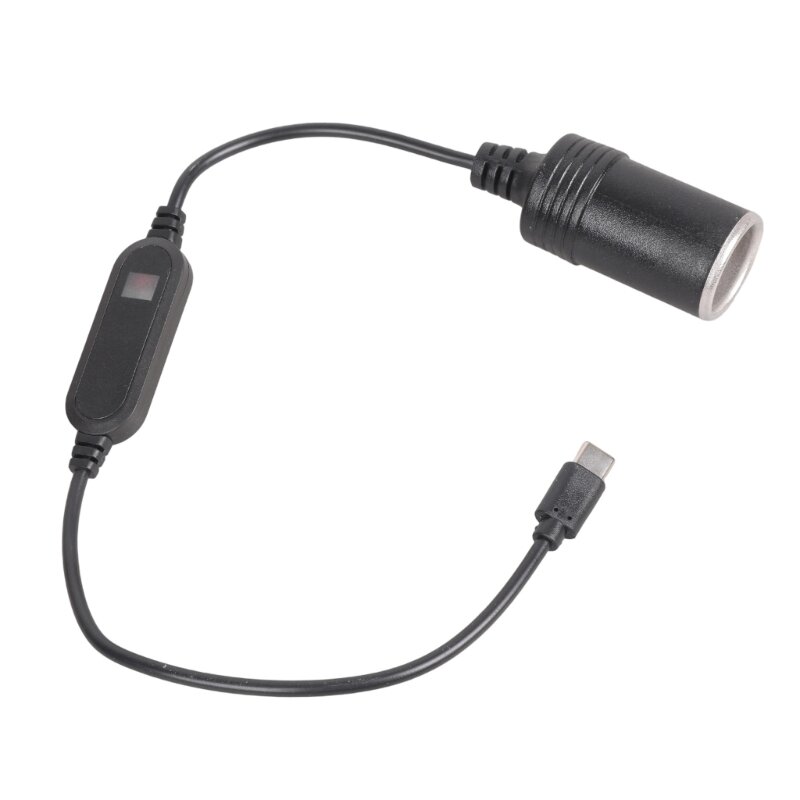 Преобразователь Мощности Пластиковой Конструкции Compact Type C в Автомобильный Прикуриватель 12 В С Гнездовым Преобразователем Для Электронных Устройств