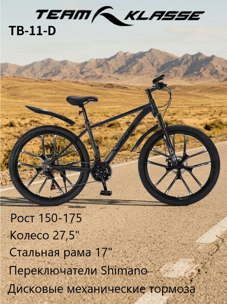 Велосипед Team Klasse TB-11-D, горный, 21 скорость, 17 дюймов