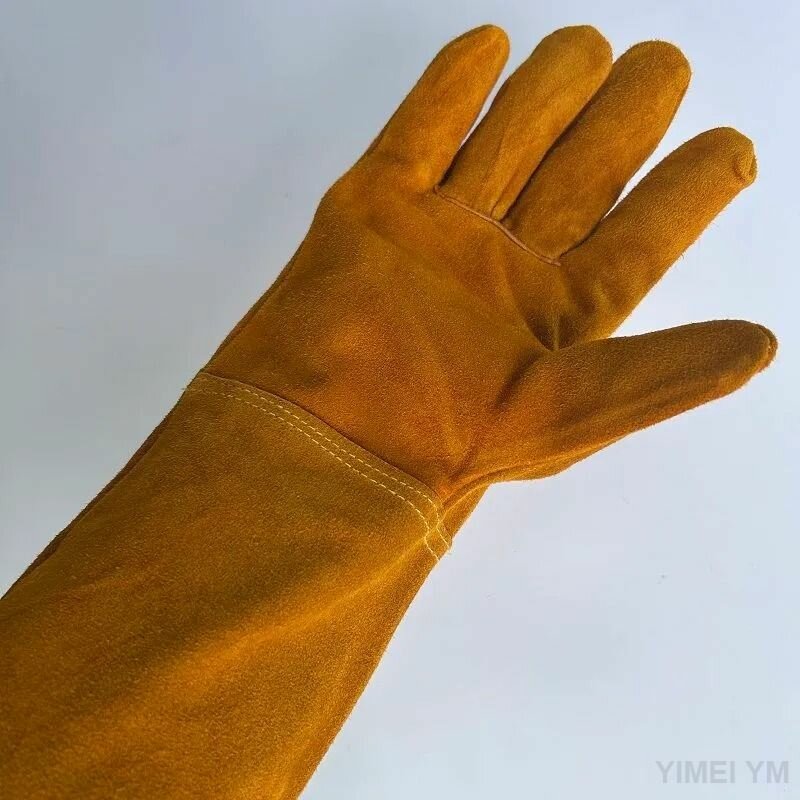 Сварщик, 14 Inches, водителя, двухслойные сварочные перчатки, износостойкие, термостойкие рабочие перчатки, мягкая кожа