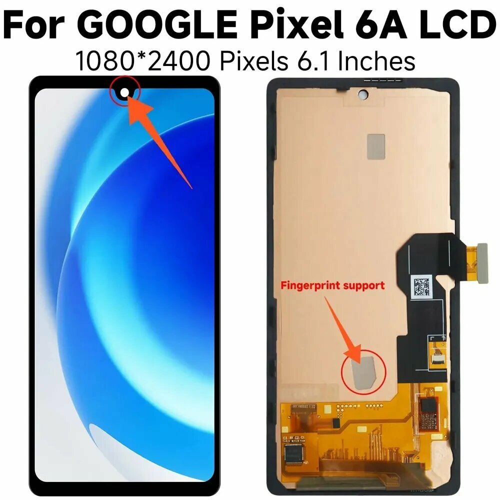 Дисплей для Google Pixel 6A с тачскрином (модуль) в рамке ORIG черный