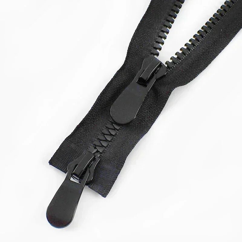 Молния из смолы Meetee 8# 15#, 70-150 см Черный, No15, BlackDouble, OpenEnd-70cm