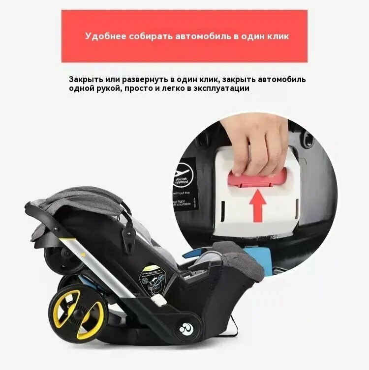 Коляска универсальная, черная, см, для одного ребенка, от 0 до 1 года, 4 колеса EVA, 8 — фото 1