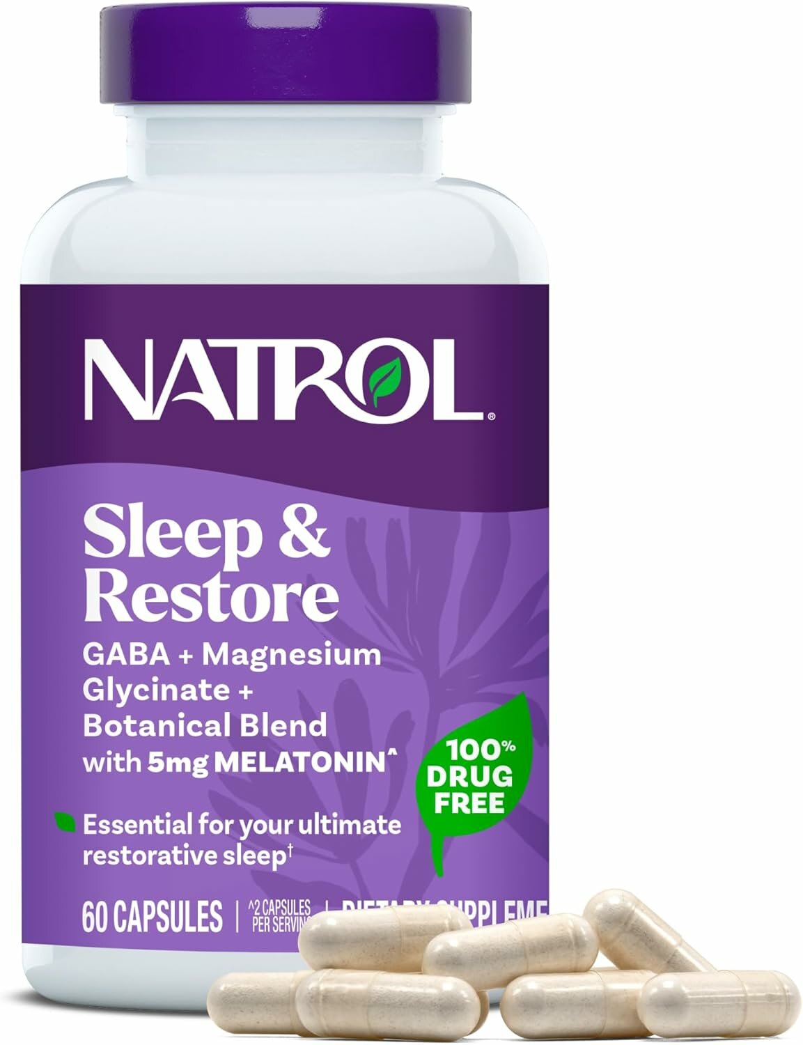 Антиоксидант Natrol "Sleep & Restore", для нормализации сна, 60 капс