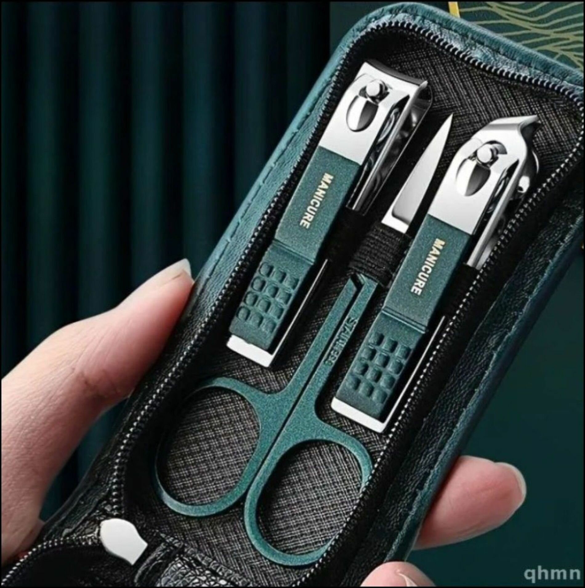 6-предметный набор ножниц для ногтей из нержавеющей стали, инструменты ухода за ногтями с ушной щеткой, за , в комплекте с портативным футляром