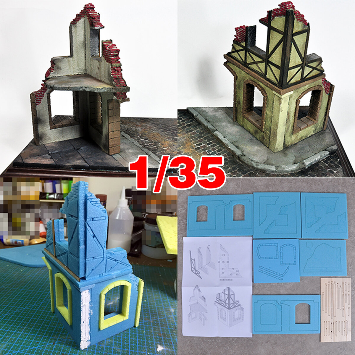 Cor 1/35 сборная модель дома диорама