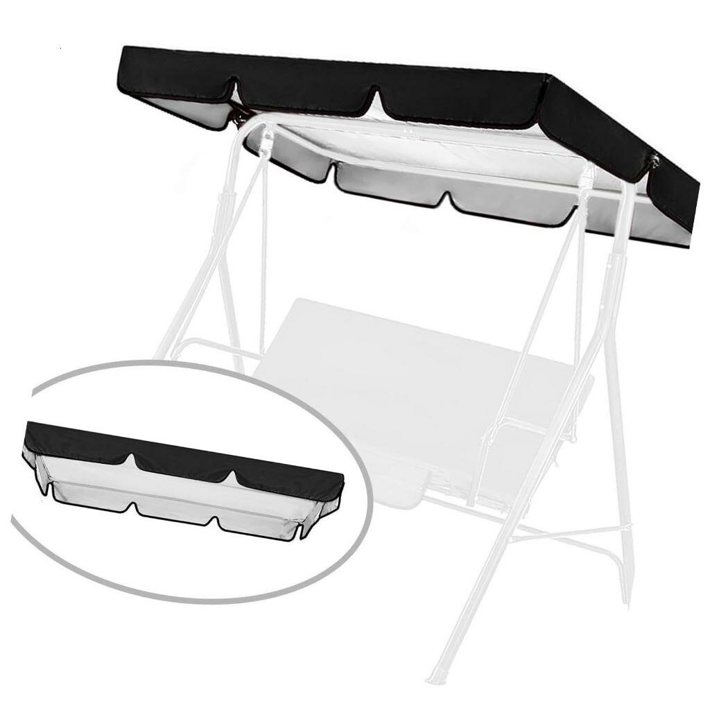 Уличное кресло-качалка на террасе, водонепроницаемое сиденье-качалка на крыльце, тент, садовый гамак, верхнее покрытие-черный-осенний топ с оборками M