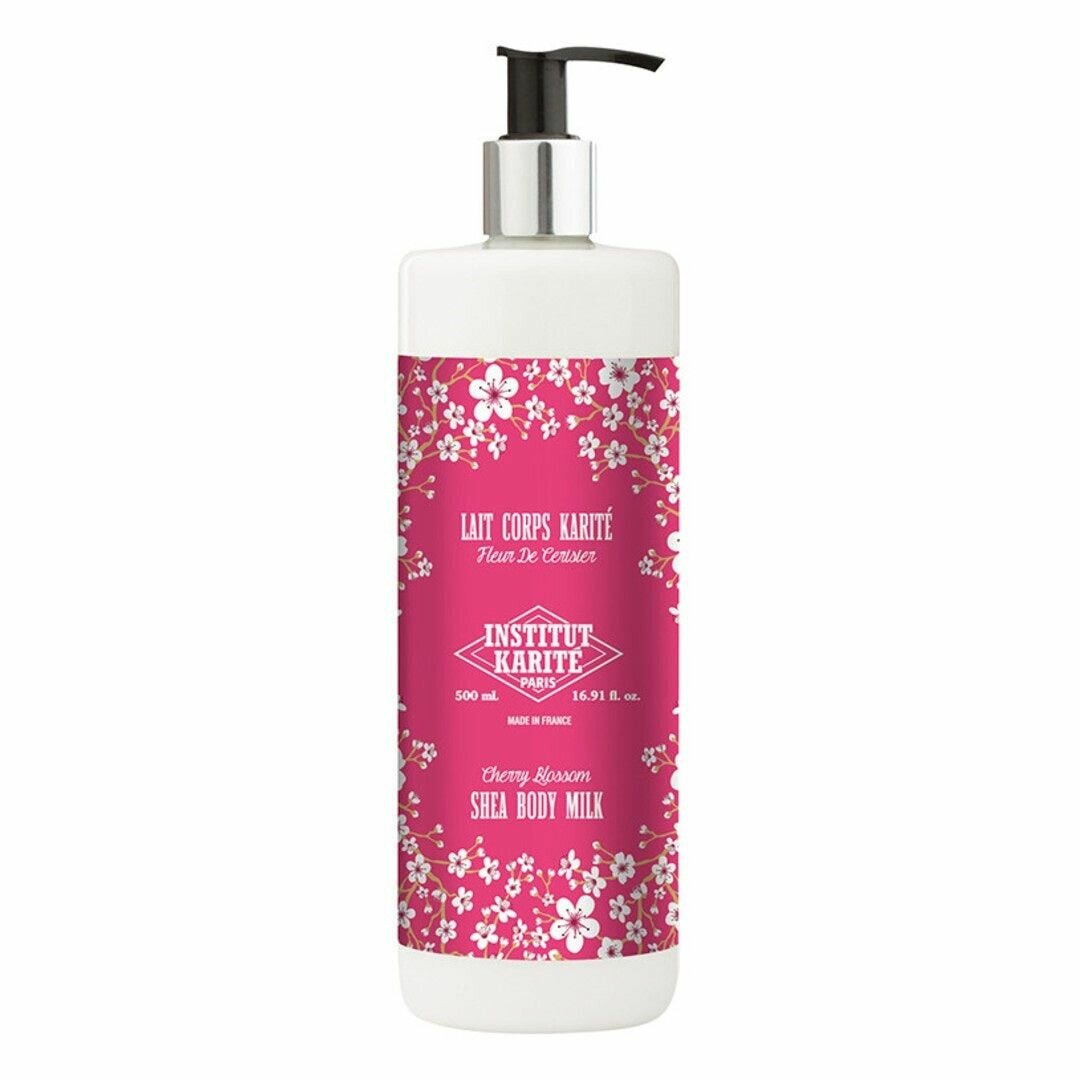 Institut Karite - Shea Body Milk Cherry Blossom Увлажняющее молочко-крем для тела с маслом ши и ароматом вишни 500 мл