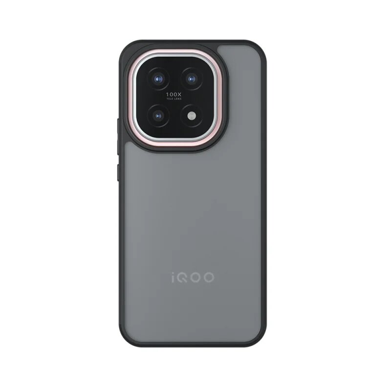 Чехол iQOO 15 Black Translucent, матовый, противоударный