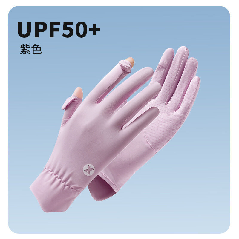 Женские солнцезащитные перчатки, устойчивые к ультрафиолету, подходят для езды на велосипеде, электросамокате и вождения автомобиля, совместимы с сенсорными экранами, средней длины, тонкие летние перчатки из ледяного шелка.