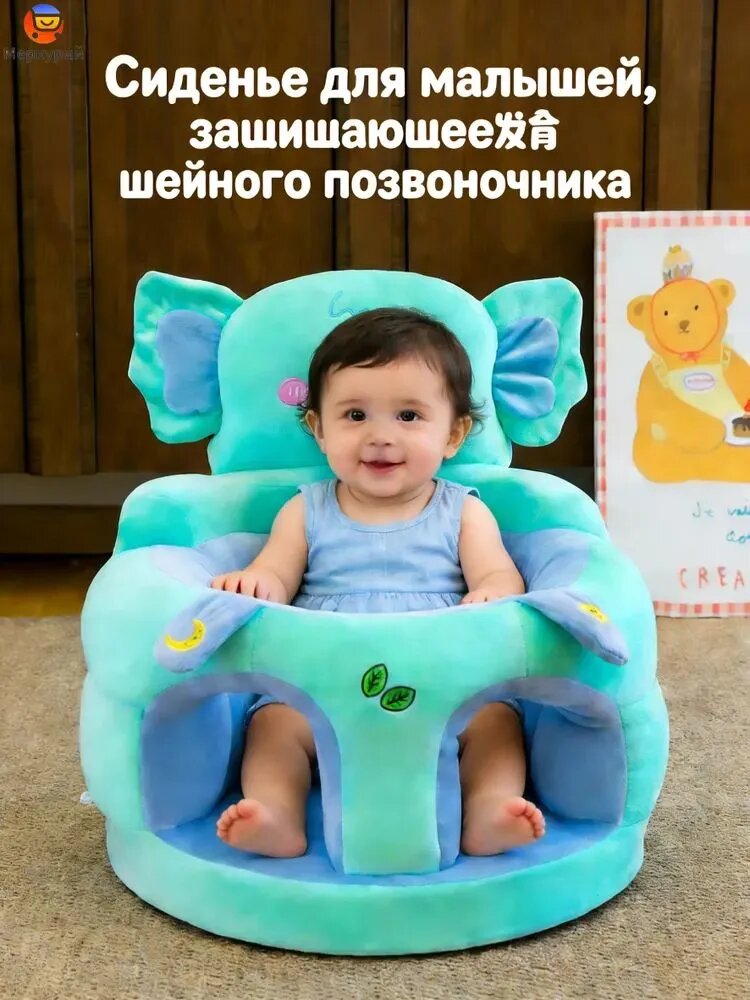 Прямой диван, механизм Нераскладной, 50х33х35 см, лазурный