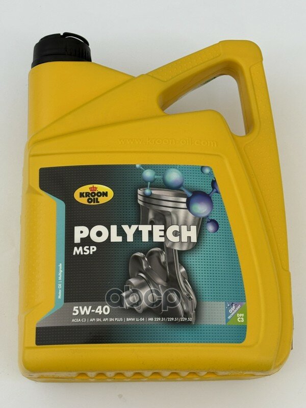 Масло моторное POLY TECH MSP 5W-40 5L ( 37337) KROON OIL арт. 37337