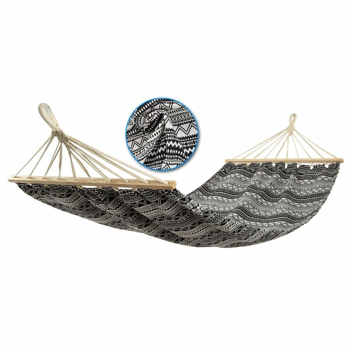 DECATHLON Гамак Royokamp ETNO, серый/белый, 200x147 см, 150 кг