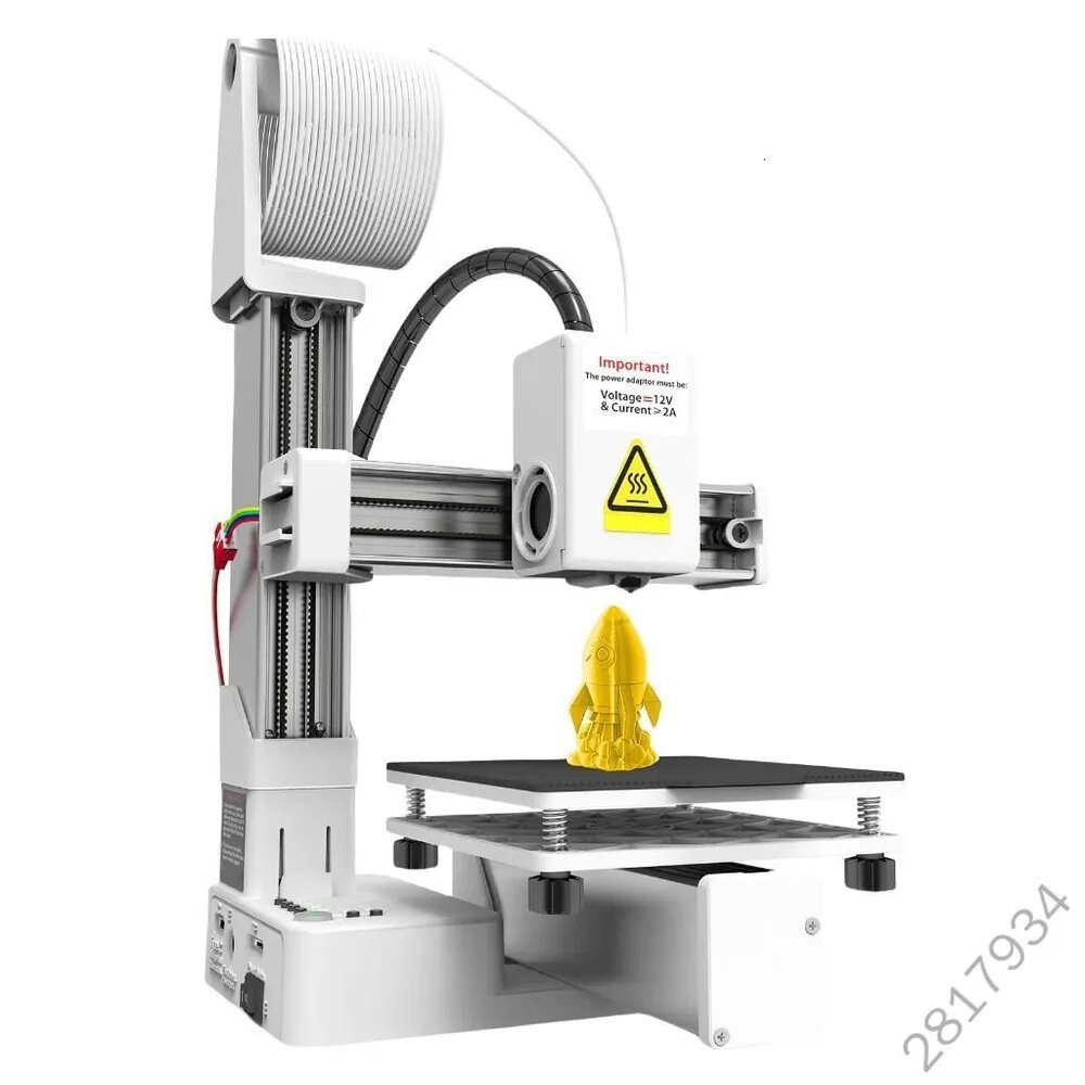 3D-принтер для дома с подогреваемым столом и дисплеем, печать FDM/FFF/PJP, желтый цвет