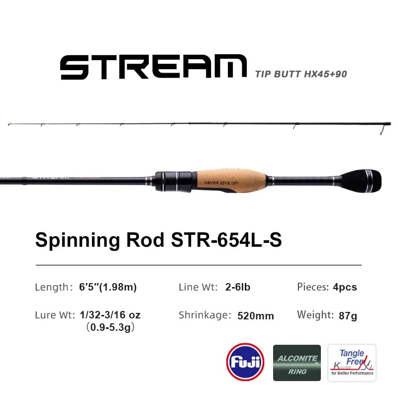 Спиннинг STREAM STR-654L-S 1.98м, 2-6lb