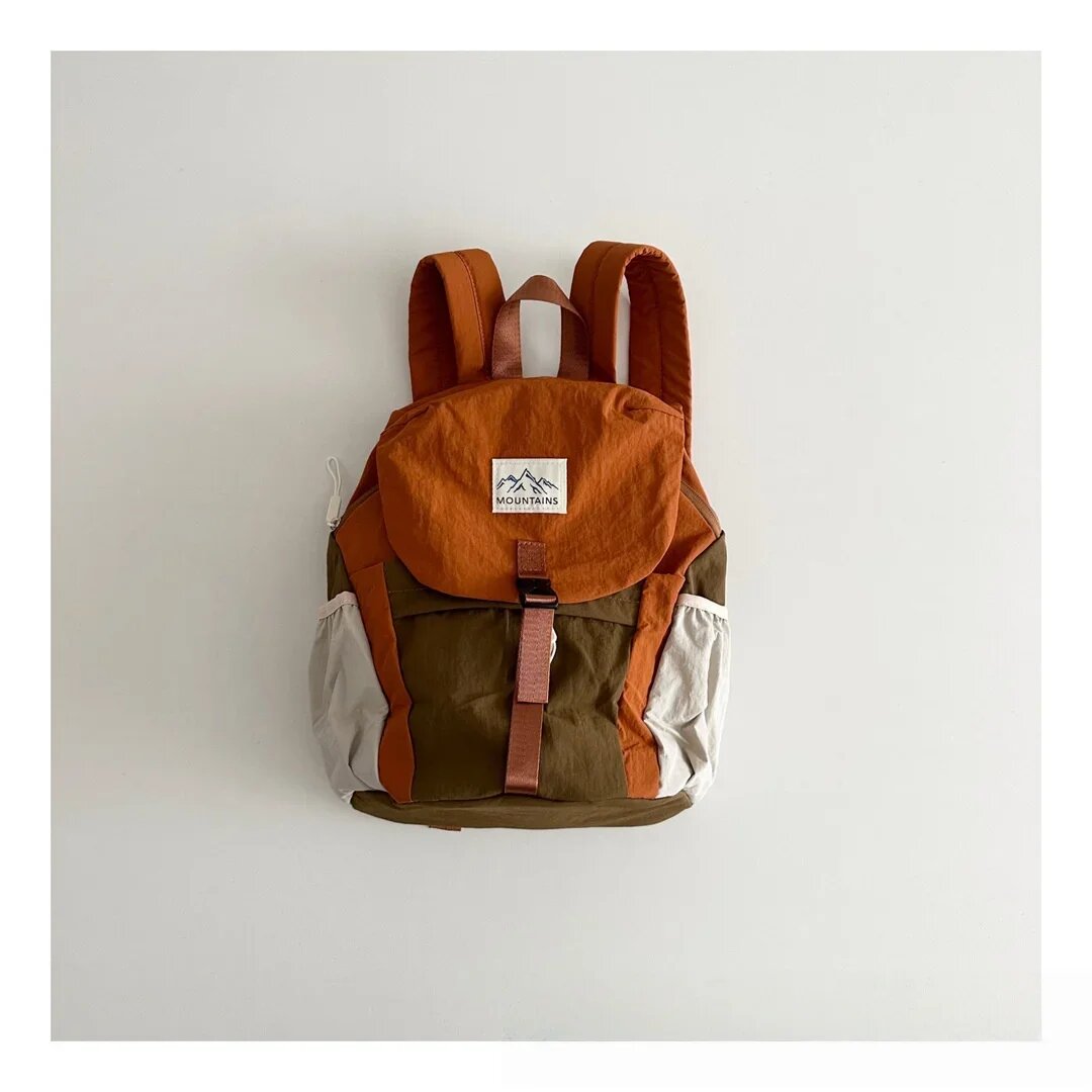 Детский рюкзак коричневый с блоками, Light brown