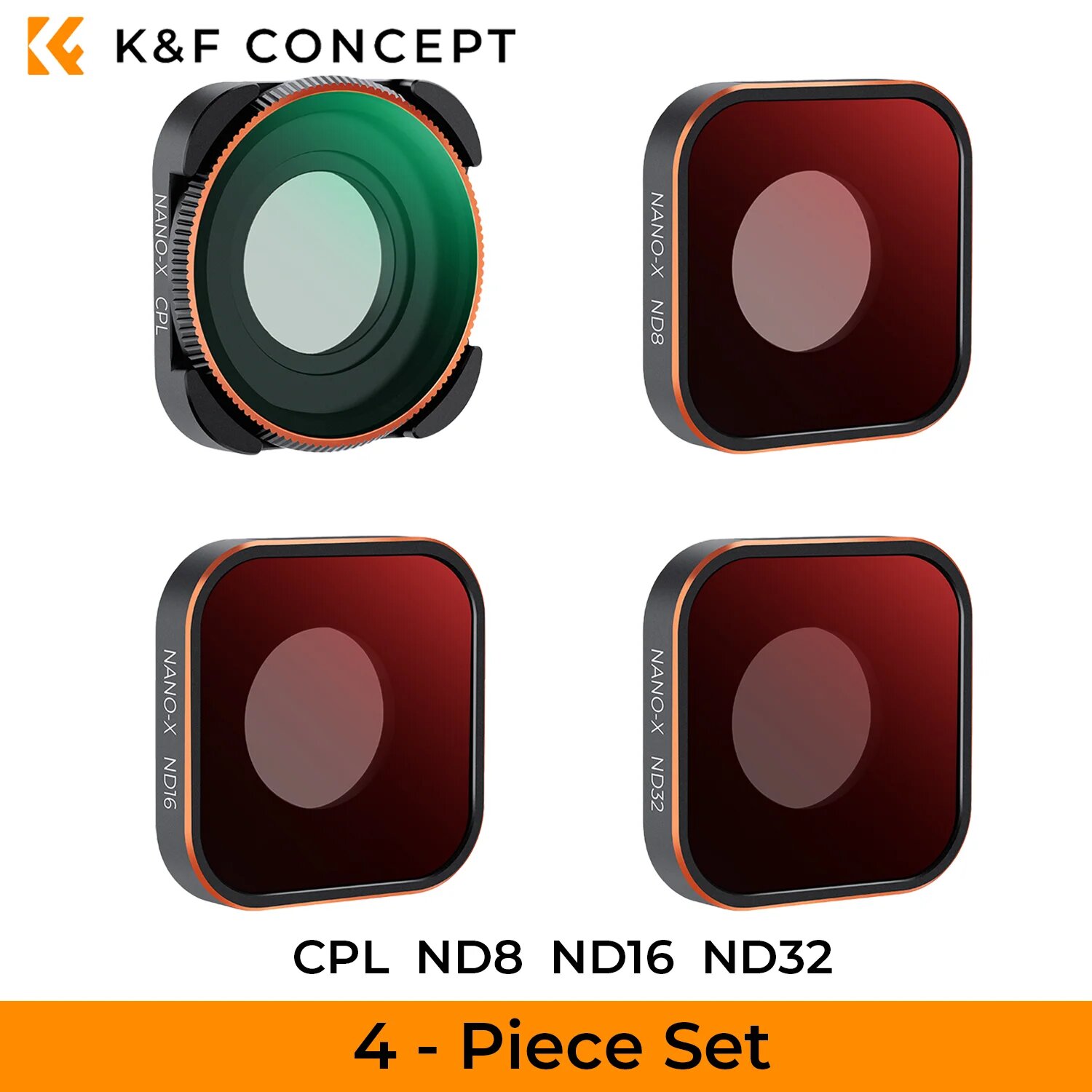 K&F CONCEPT Комплект фильтров ND2-32 32-512 CPL UV ND4 ND8 ND16 ND64 ND1000 для ND8 ND16 ND32 CPL