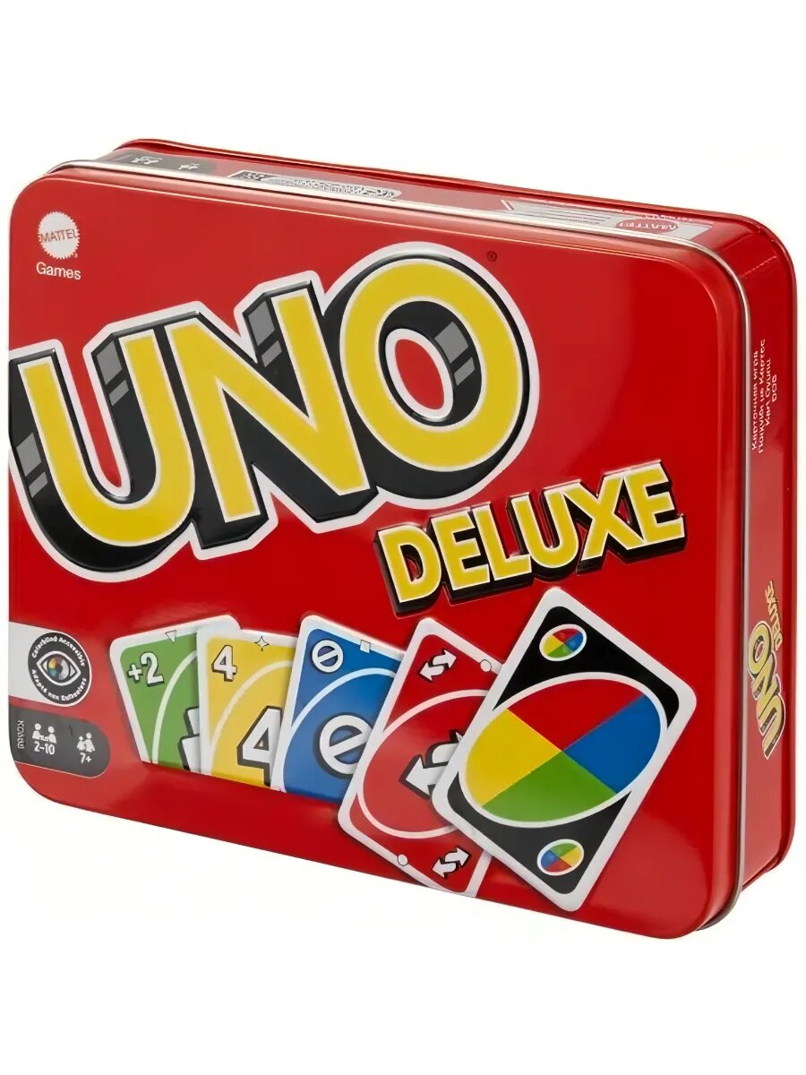 Настольная игра Mattel Games Uno Deluxe K0888, 10 карт, картон, металл