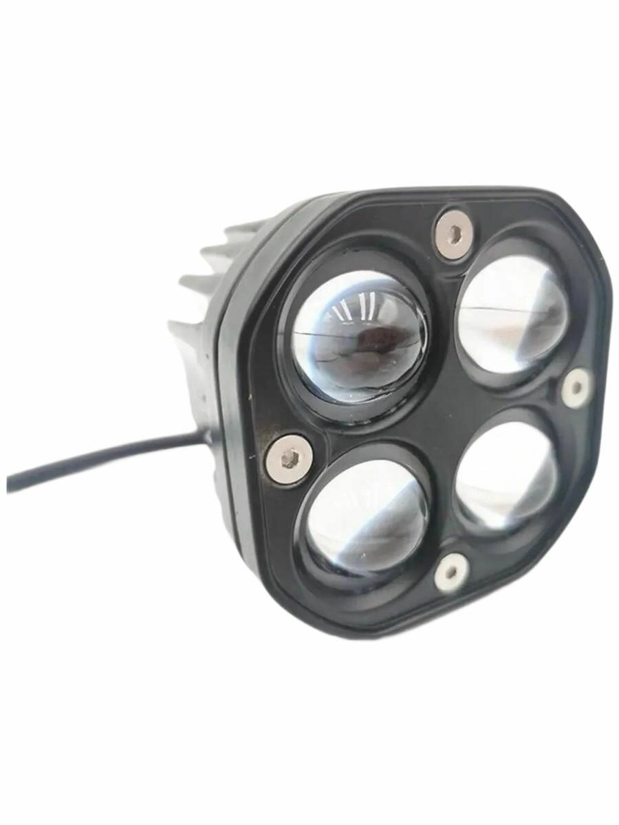 Фара 12v! 4 линзы провод 220см разъем 2pin для электровелосипедов