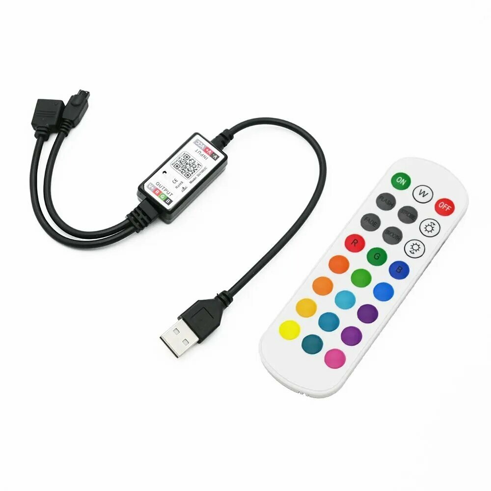 Bluetooth 5.0 Mини Контроллер управления светом для USB 5V 6A RGB светодиодной ленты с 24 клавиши инфракрасным пультом управления