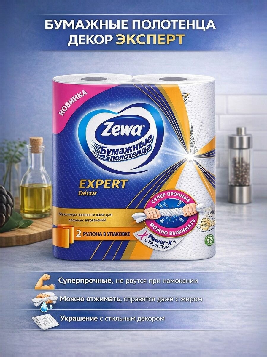Zewa Бумажные полотенца Декор Эксперт 2 рулона