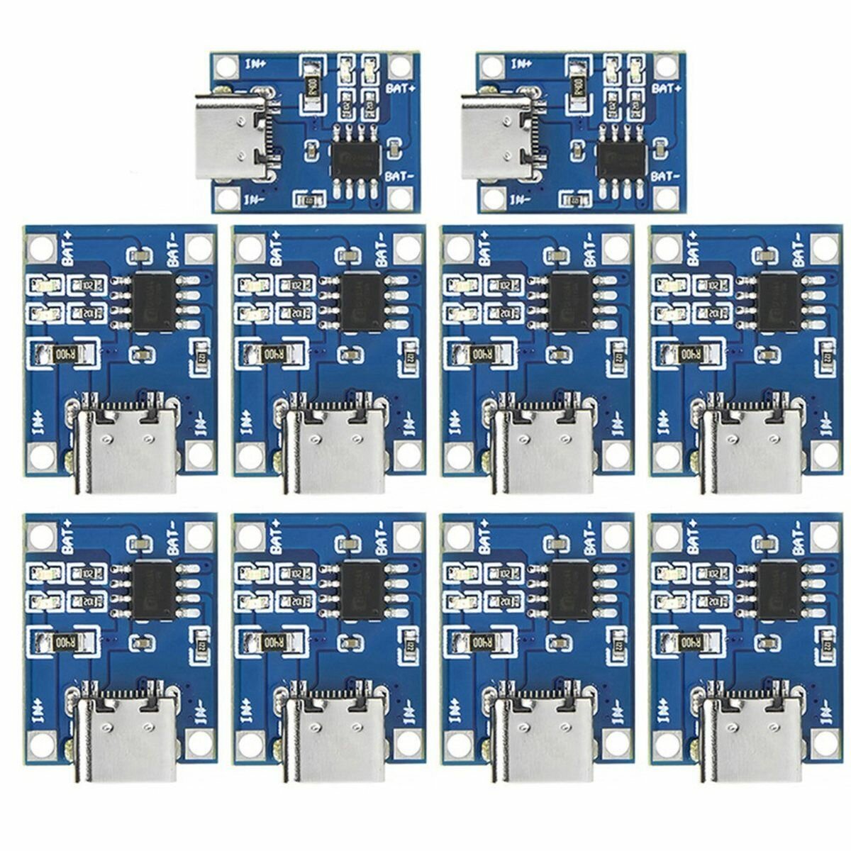 Модуль зарядного устройства для литиевых батарей 18650 5 В 1 А, плата зарядки Type-C с защитой, двухфункциональная плата питания (10 шт.)